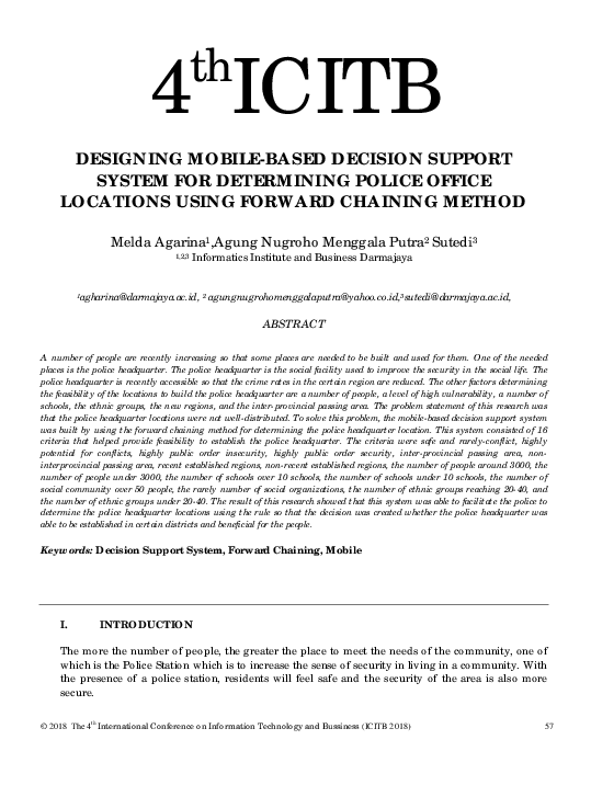 Pdf Designing Mobile Based Decision Support System For Determining Police Office Locations