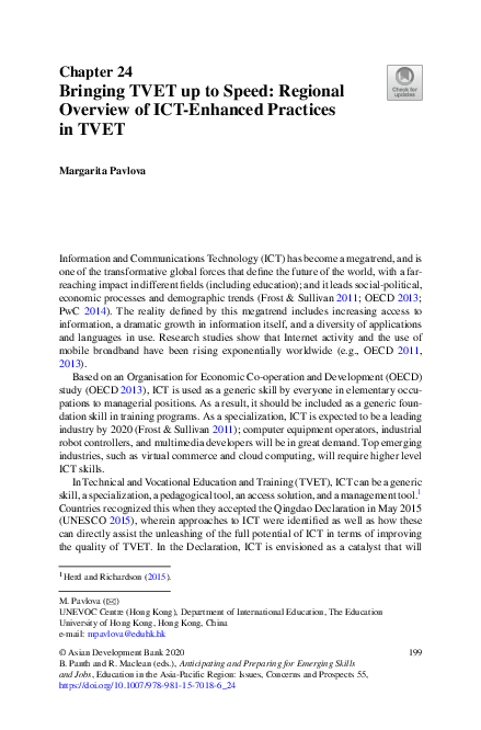 (PDF) Bringing TVET up to Speed: Regional Overview of ICT-Enhanced ...