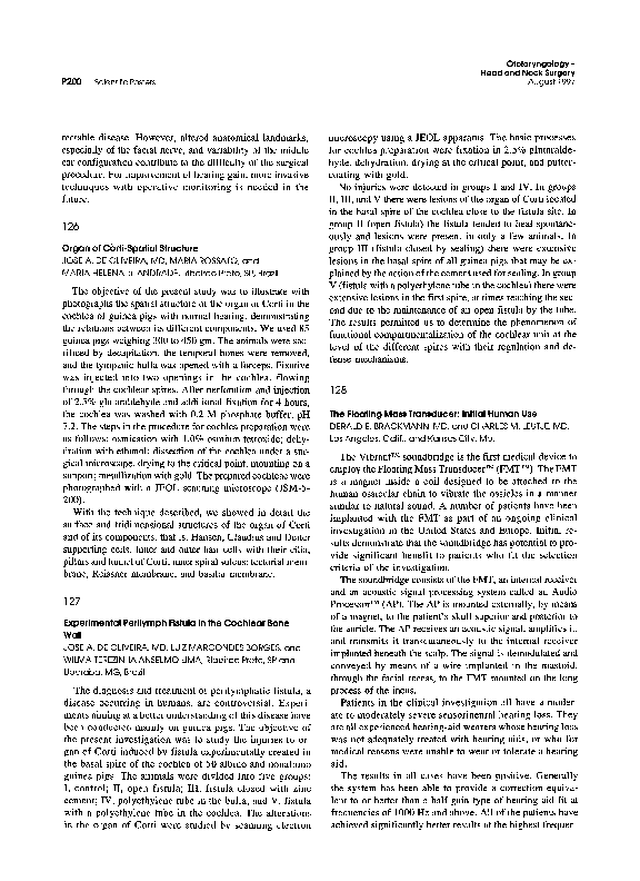(PDF) Experimental perilymph fistula in the cochlear bone wall