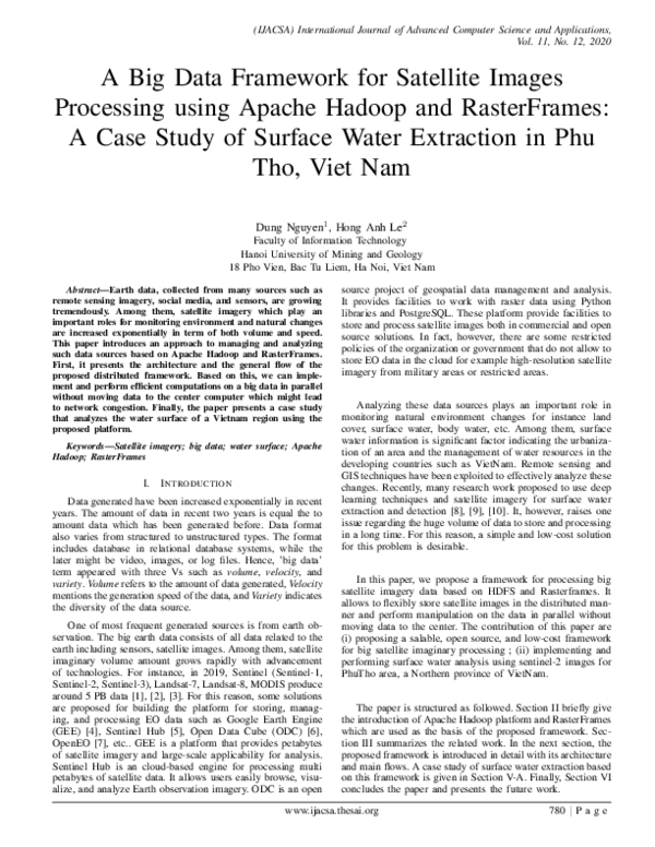 (PDF) A Big Data Framework for Satellite Images Processing using Apache Hadoop and RasterFrames ...