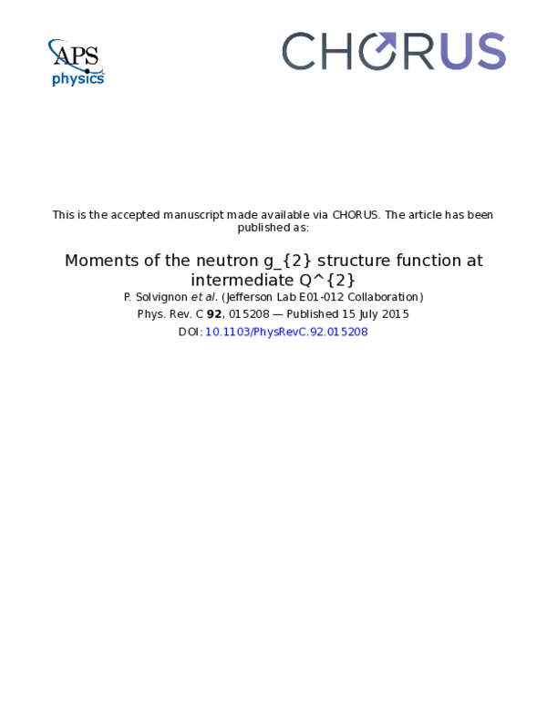 (PDF) Moments of the neutrong2structure function at intermediateQ2