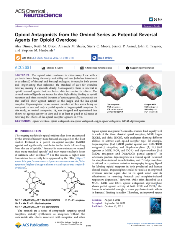 (PDF) Opioid Antagonists from the Orvinol Series as Potential Reversal ...