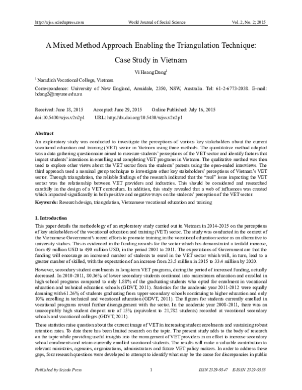(PDF) A Mixed Method Approach Enabling the Triangulation Technique ...