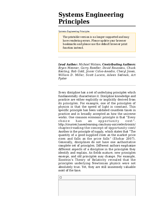 (PDF) Systems Engineering Principles-SEBoK
