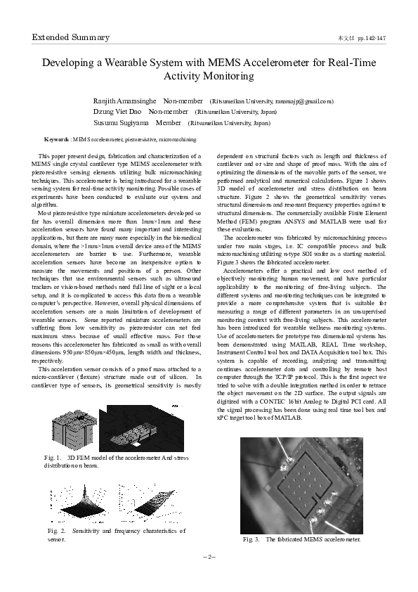 (PDF) Developing a Wearable System with MEMS Accelerometer for Real-Time Activity Monitoring