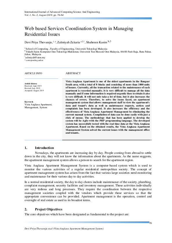 (PDF) Vista Angkasa Apartment Management System