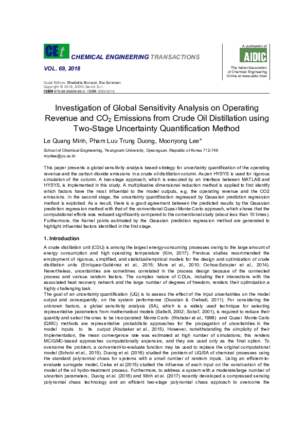 (PDF) Investigation of Global Sensitivity Analysis on Operating Revenue and CO 2 Emissions from ...