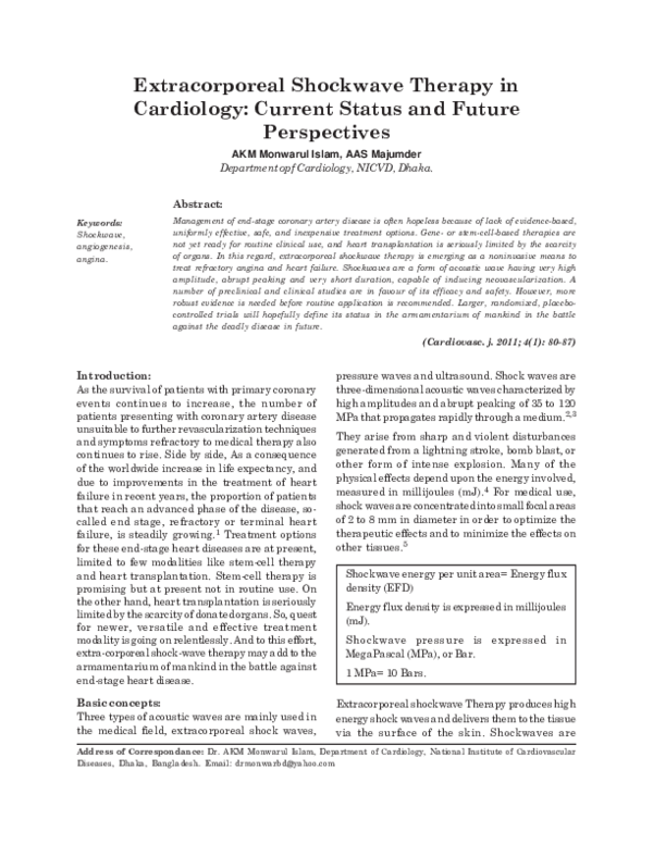 (PDF) Extracorporeal Shockwave Therapy in Cardiology: Current Status and Future Perspectives ...