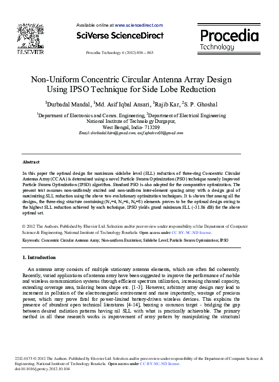 (PDF) Non-uniform Concentric Circular Antenna Array Design using IPSO ... (PDF) Non-uniform Concentric Circular Antenna Array Design using IPSO ...