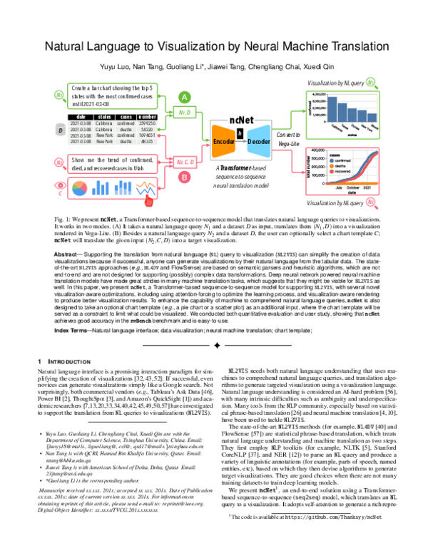 (PDF) Natural Language to Visualization by Neural Machine Translation