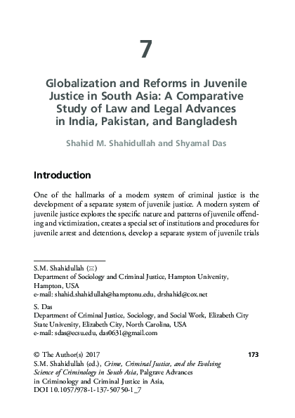 (PDF) Globalization and Reforms in Juvenile Justice in South Asia: A ...