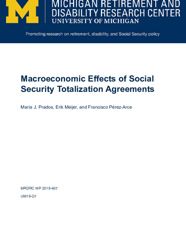 (PDF) Macroeconomic Effects of Social Security Totalization Agreements