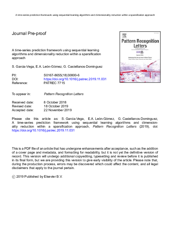 Pdf A Time Series Prediction Framework Using Sequential Learning Algorithms And Dimensionality