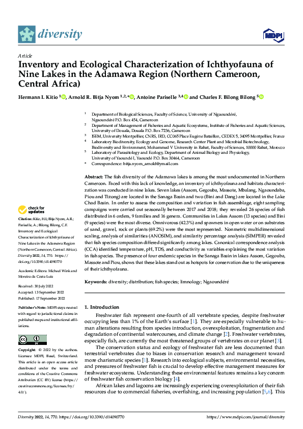 (PDF) Inventory and Ecological Characterization of Ichthyofauna of Nine ...