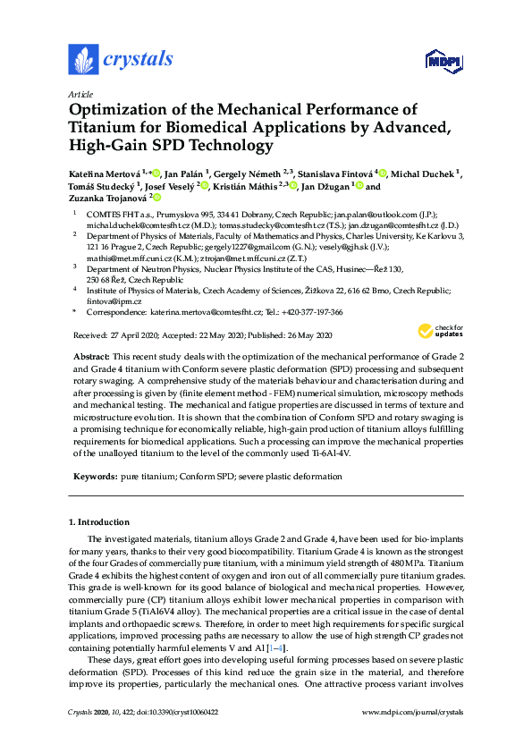 (PDF) Optimization of the Mechanical Performance of Titanium for ...