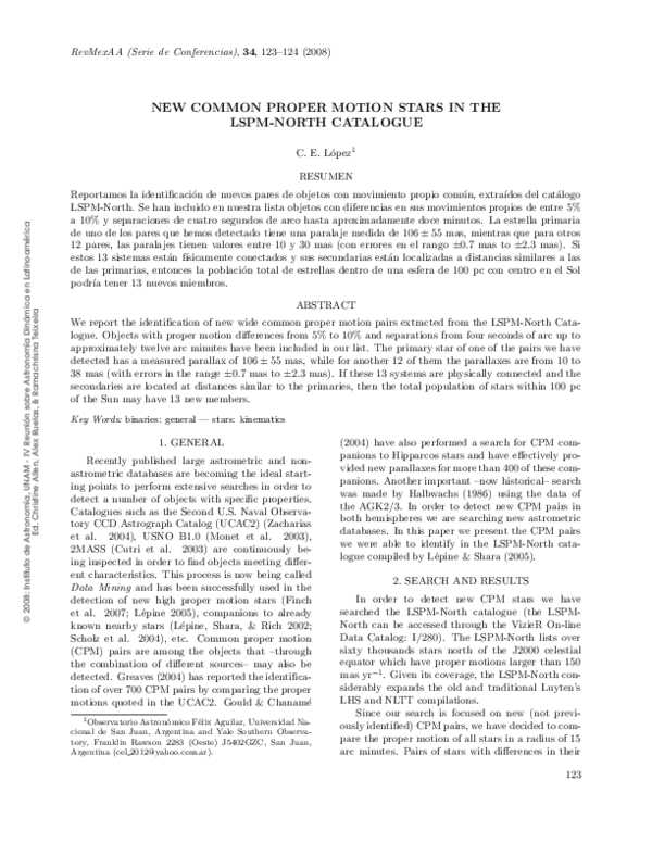 (PDF) New Common Proper Motion Stars in the LSPM-North Catalogue