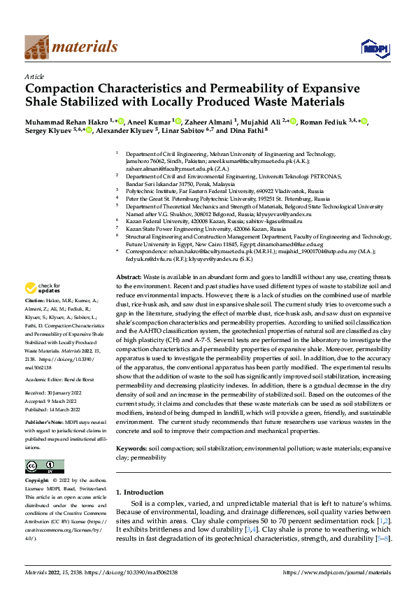 (PDF) Compaction Characteristics and Permeability of Expansive Shale ...