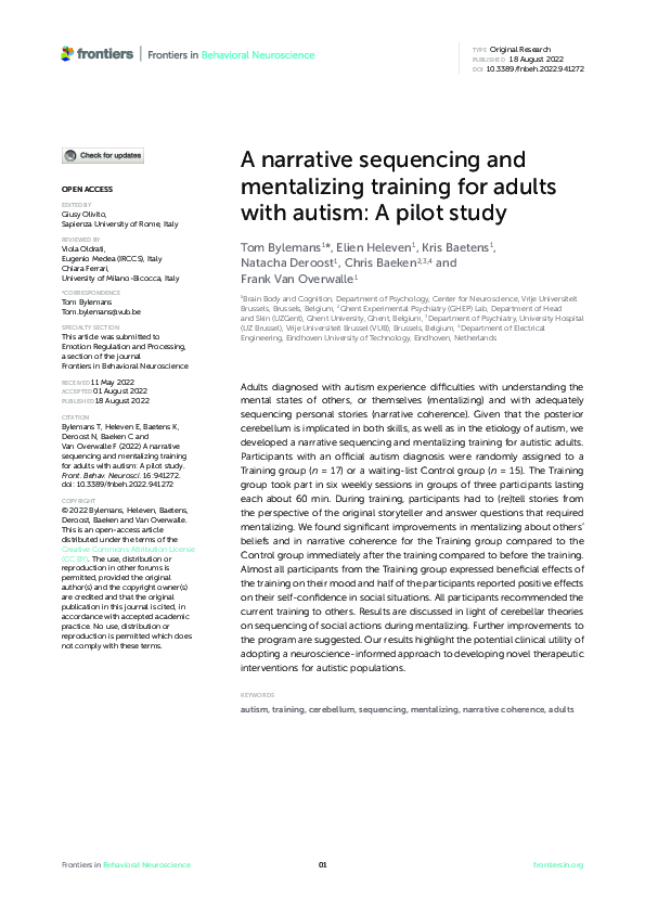 (PDF) A narrative sequencing and mentalizing training for adults with ...