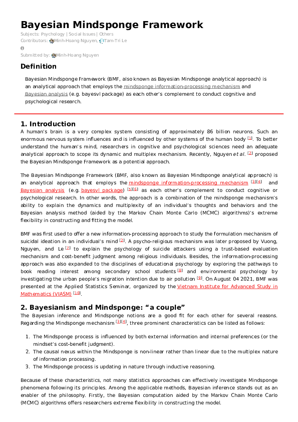 (PDF) Bayesian Mindsponge Framework
