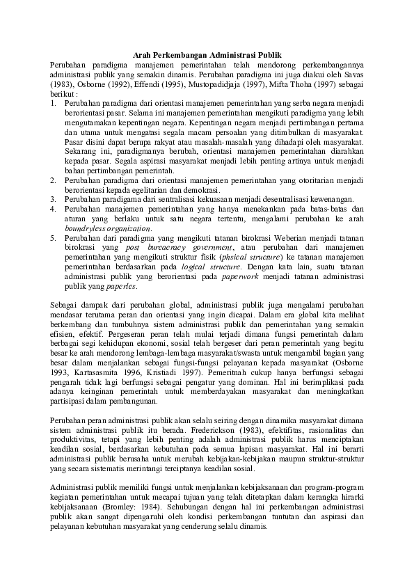 (DOC) Arah Perkembangan Administrasi Publik
