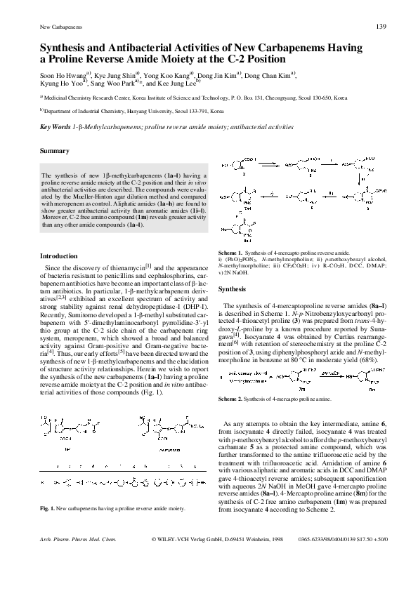 (PDF) Synthesis and antibacterial activities of new fluoroquinolones based on ciprofloxacin ...