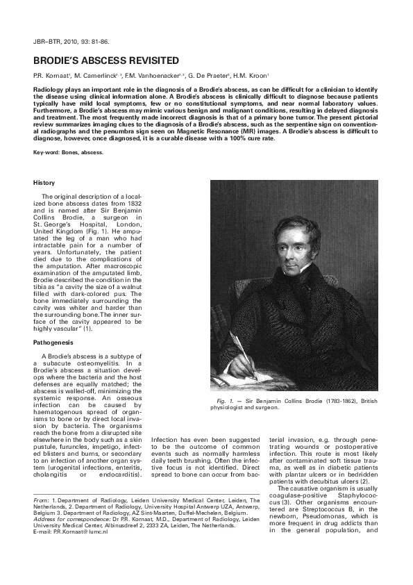 (PDF) Brodie’s abscess revisited