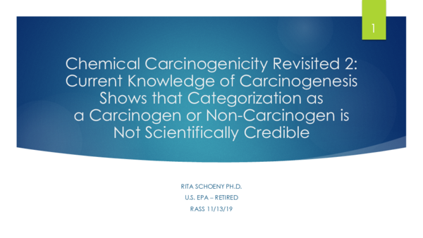 (PDF) Chemical carcinogenicity revisited 2: Current knowledge of carcinogenesis shows that ...