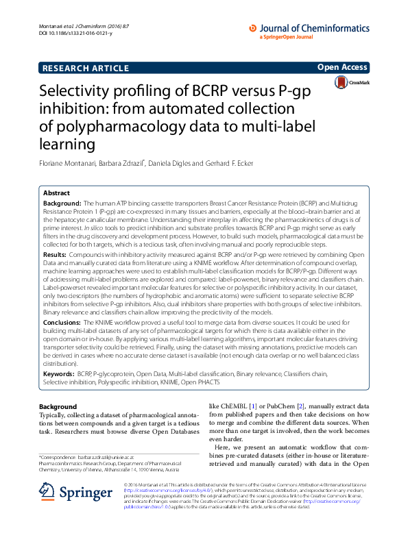 (PDF) Selectivity profiling of BCRP versus P-gp inhibition: from ...
