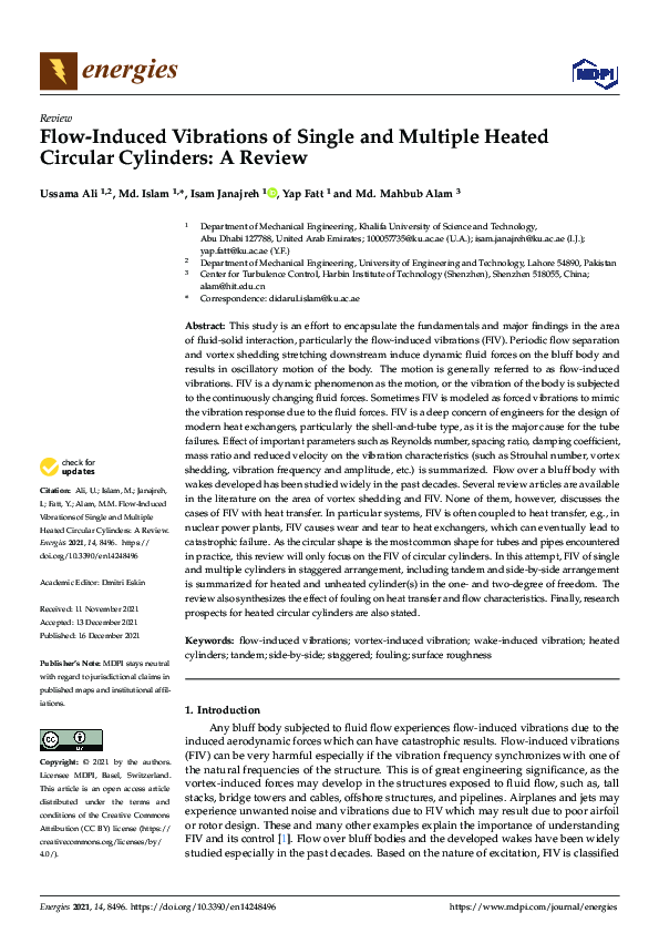 (PDF) Flow-Induced Vibrations of Single and Multiple Heated Circular ...
