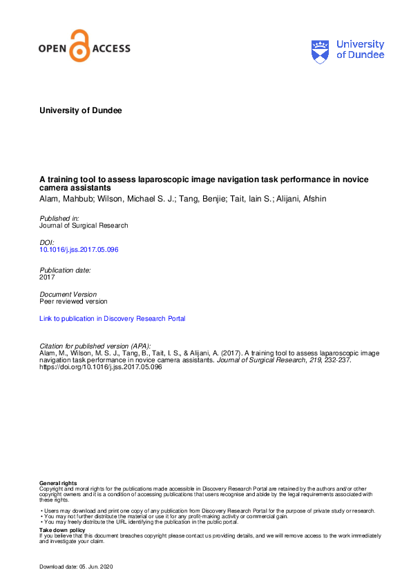 (PDF) A training tool to assess laparoscopic image navigation task performance in novice camera ...