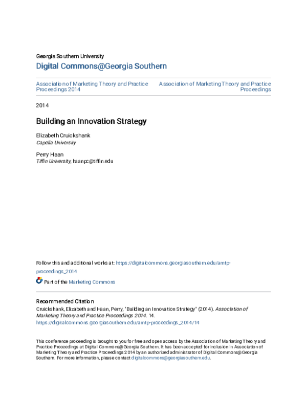 (PDF) Building an Innovation Strategy