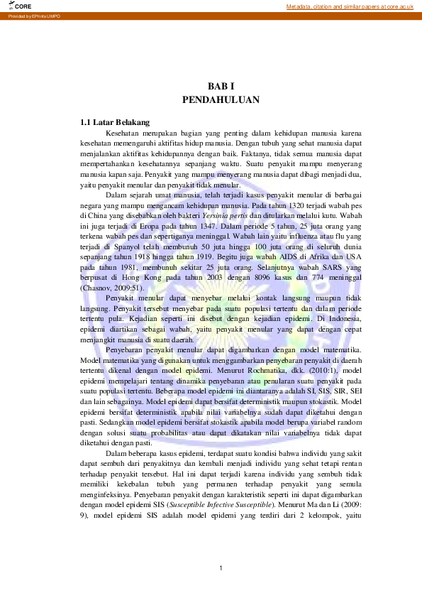 Pdf Simulasi Numerik Estimasi Parameter Modeldtmc Sis Menggunakan Metode Maximumlikelihood