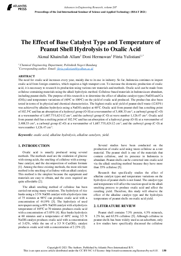 (PDF) The Effect of Base Catalyst Type and Temperature of Peanut Shell ...
