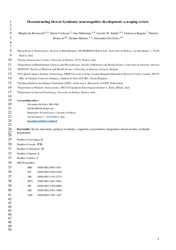 (PDF) Deconstructing Dravet syndrome neurocognitive development: A scoping review