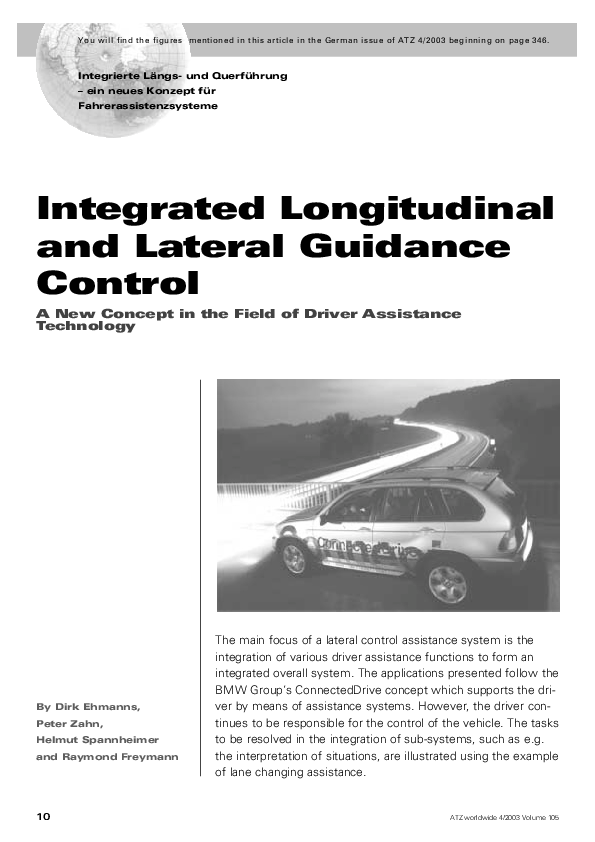 (PDF) Integrated longitudinal and lateral guidance control
