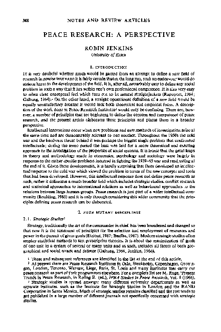 Peace Research: A Perspective