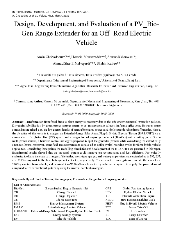 (PDF) Design, Development, and Evaluation of a PV_Bio-Gen Range ...