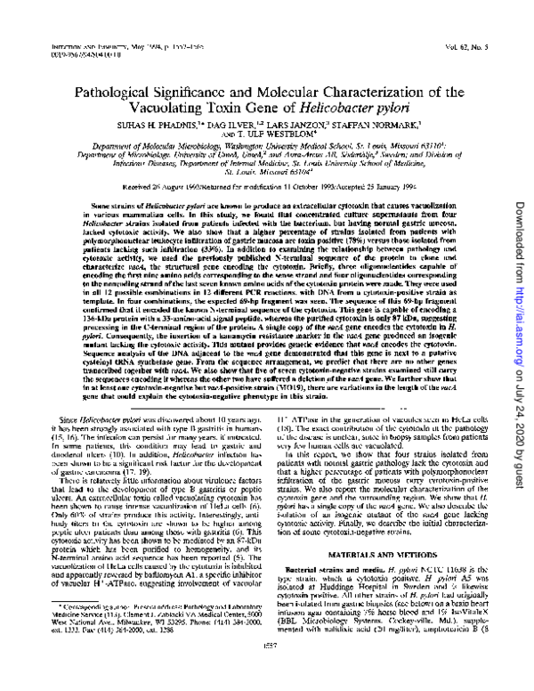 (PDF) Pathological significance and molecular characterization of the ...