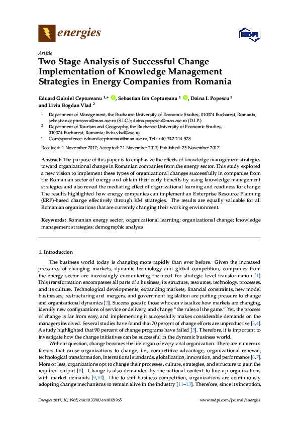 (PDF) Two Stage Analysis of Successful Change Implementation of ...