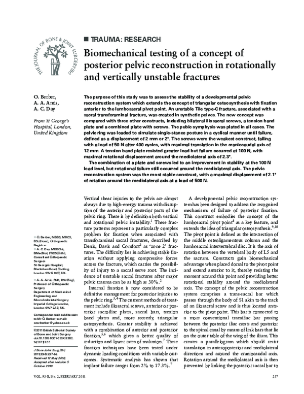 (PDF) Biomechanical testing of a concept of posterior pelvic ...