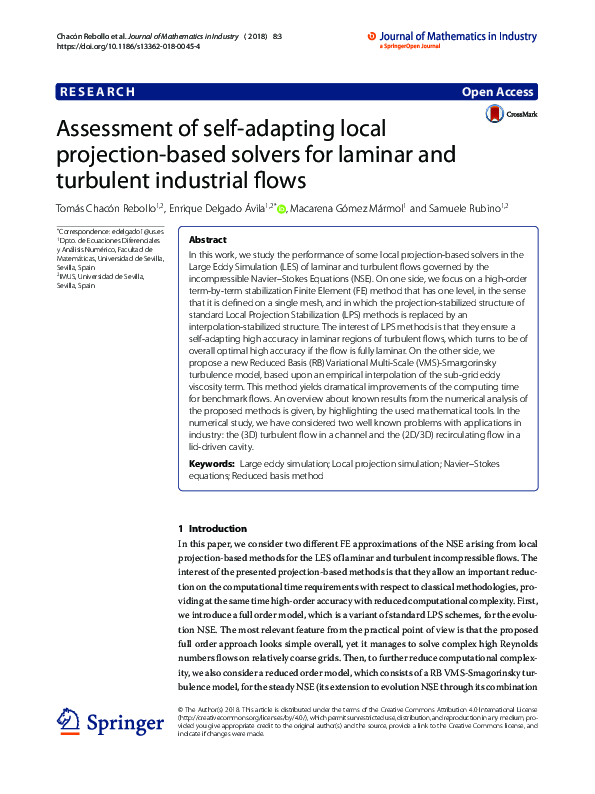 (PDF) Assessment of self-adapting local projection-based solvers for ...