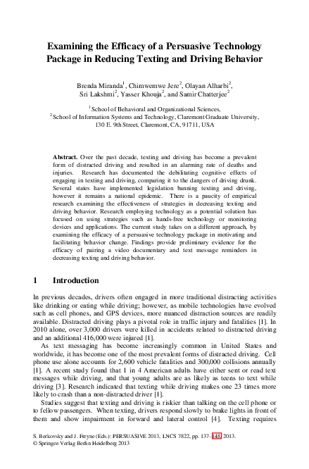 (PDF) Examining the Efficacy of a Persuasive Technology Package in ...