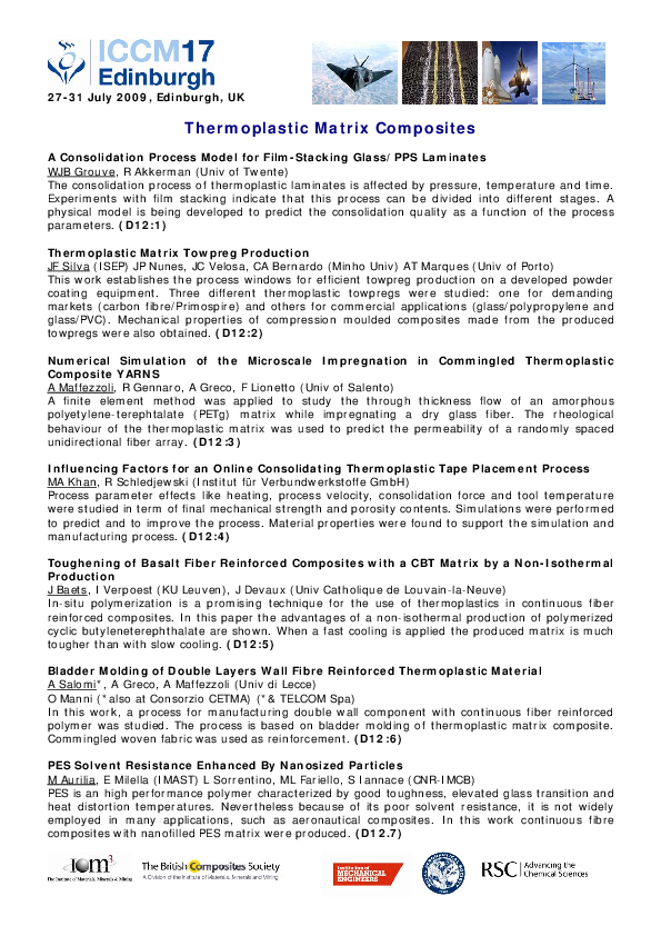 (PDF) Thermoplastic Matrix Composites