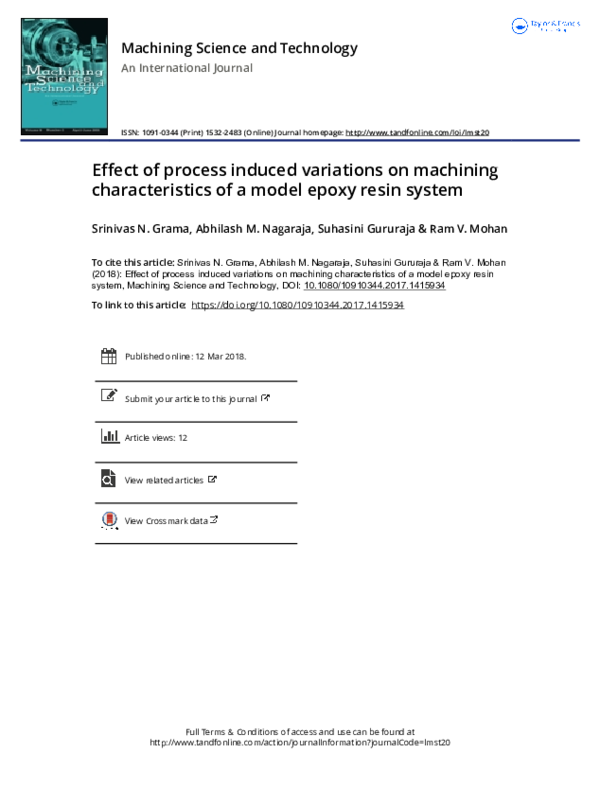 (PDF) Effect of process induced variations on machining characteristics of a model epoxy resin ...