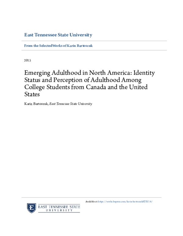 (PDF) Emerging Adulthood in North America