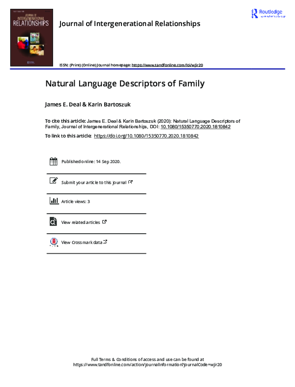 (PDF) Natural Language Descriptors of Family