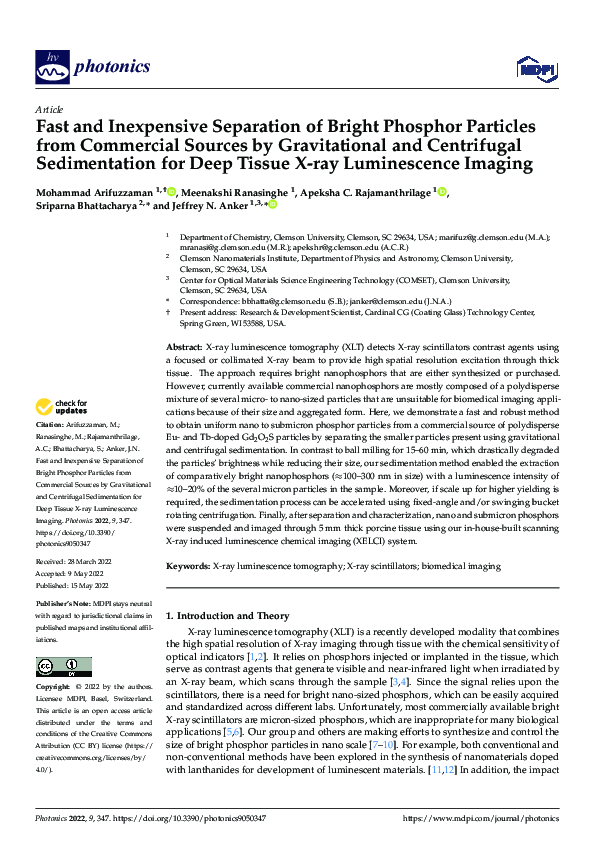 (PDF) Fast and Inexpensive Separation of Bright Phosphor Particles from ...