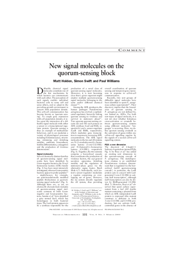(PDF) New signal molecules on the quorum-sensing block
