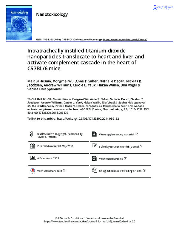 (PDF) Intratracheally instilled titanium dioxide nanoparticles ...