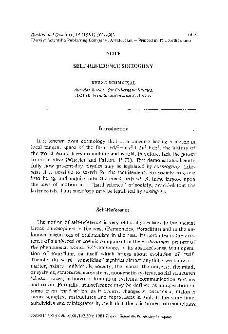 (PDF) Self-reference sociogony